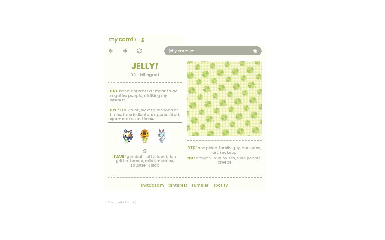 jellys carrd